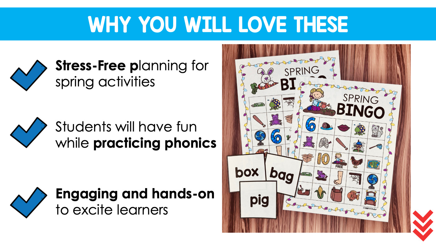 Spring Activities, Phonics Bingo, No-Prep CVC Decodable Game ...
