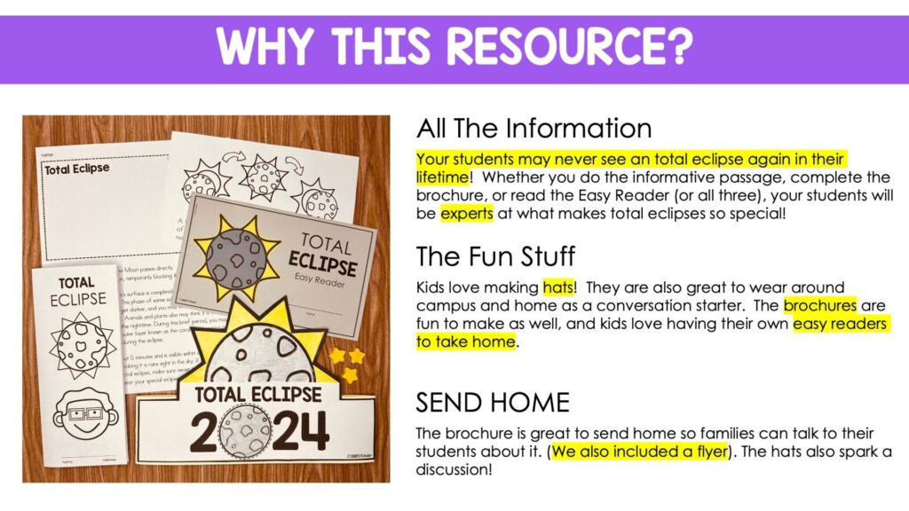 Total Eclipse Activities, Book, Hat, Brochure, & More - Simply Kinder