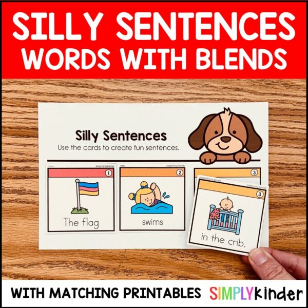Silly Sentences Blends Decodable Writing Word Practice Center for ...