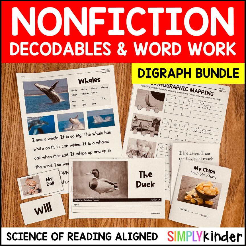 Nonfiction Digraphs Decodable Readers with REAL Pictures & Word Work ...