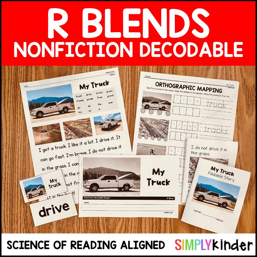 Nonfiction Decodable Readers with Word Work & Real Pictures R Blends-My ...
