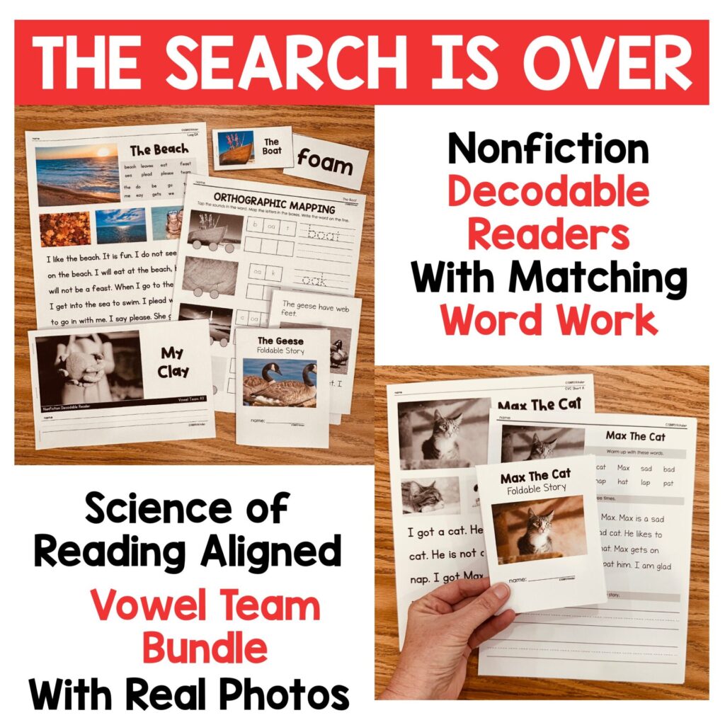 Nonfiction Vowel Team Decodable Readers w Real Pictures & Activities ...