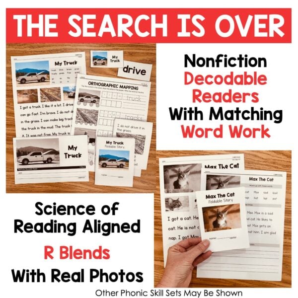 Nonfiction Decodable Readers with Word Work & Real Pictures R Blends-My ...