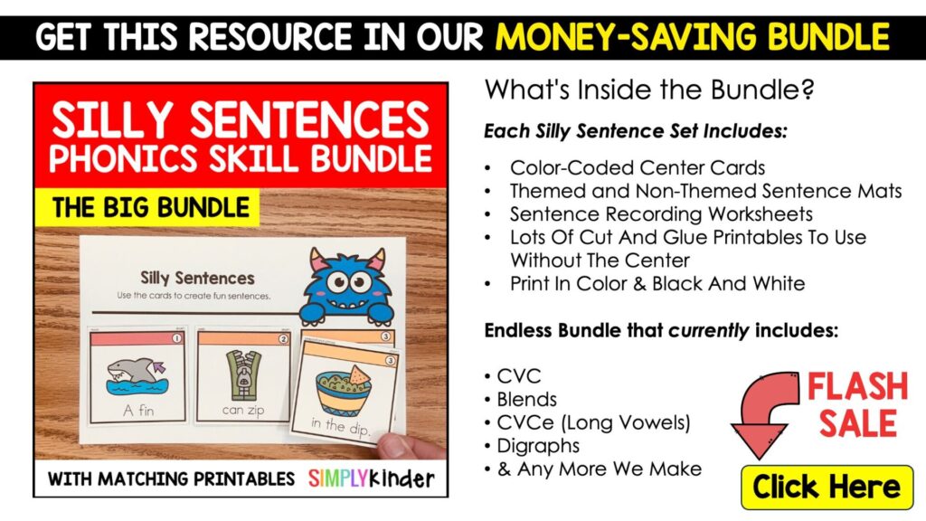 Silly Sentences Digraph Decodable Writing Word Practice Center for ...