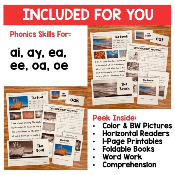 Nonfiction Vowel Team Decodable Readers w Real Pictures & Activities ...