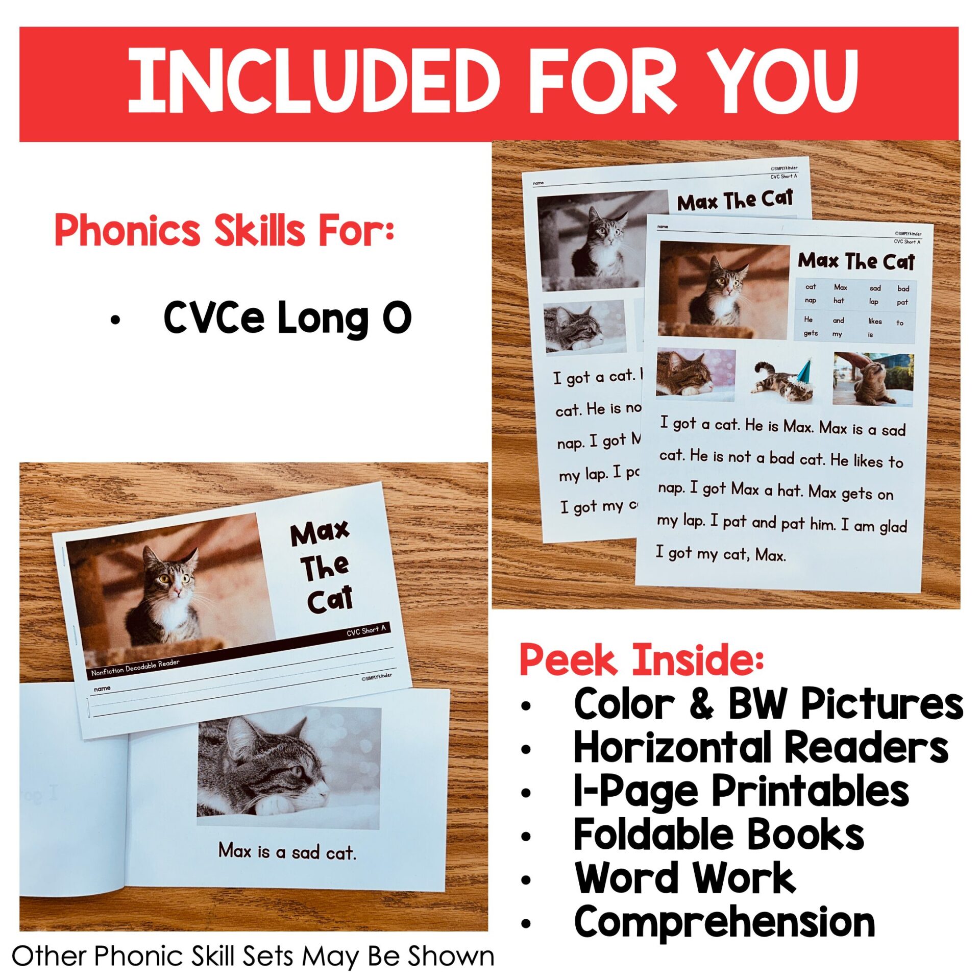 Nonfiction Decodable Readers & Word Work Activities with Real Pictures ...