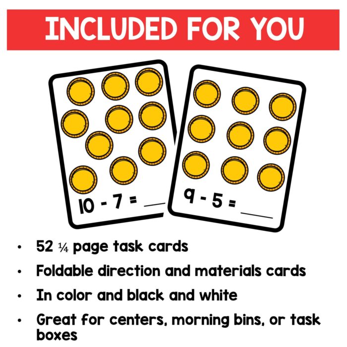 Gold Coin Subtraction Smash Morning Bin - Simply Kinder