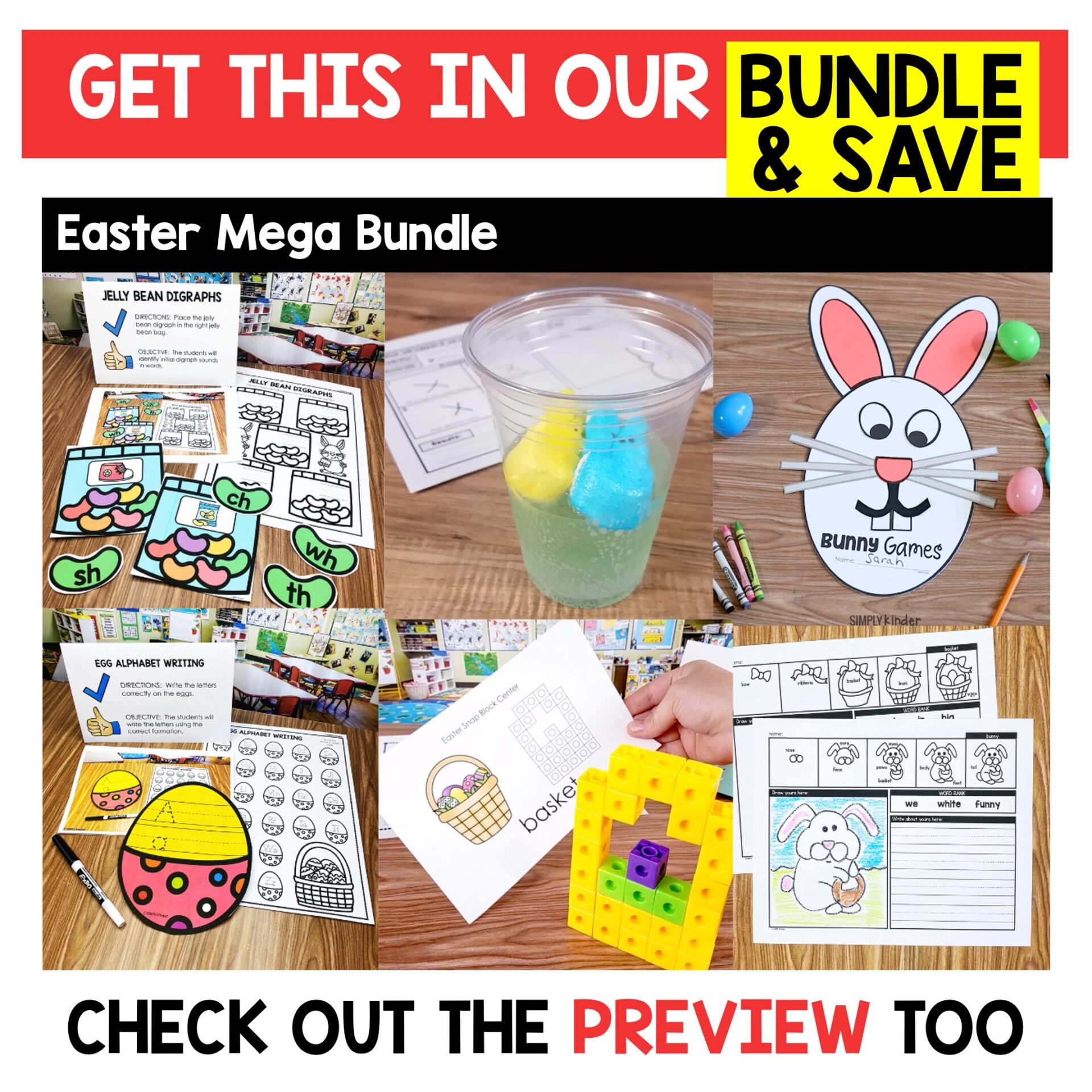 Easter Craft Editable Name Craft & Activity for Bulletin Boards, Bunny ...