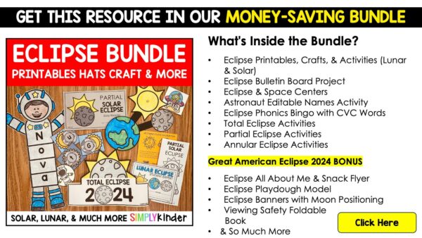 Eclipse Craft Spinner Editable Activities, Solar Eclipse for ...