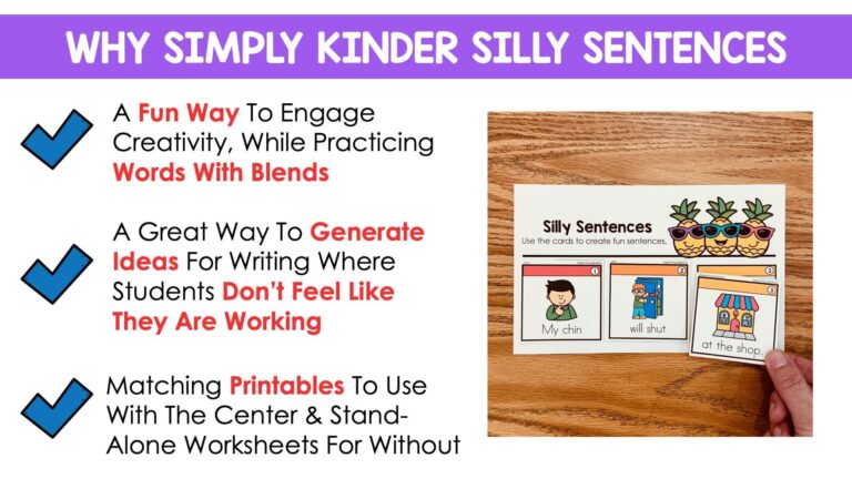 BUNDLE Silly Sentences Decodable Writing Word Practice Center for ...