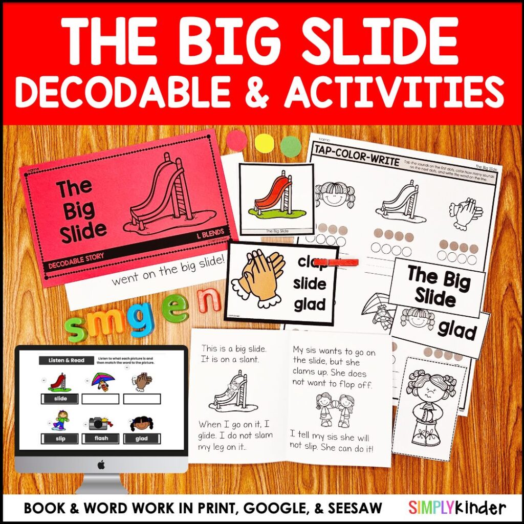 Decodable Reader with Activity, Science of Reading, The Big Slide ...