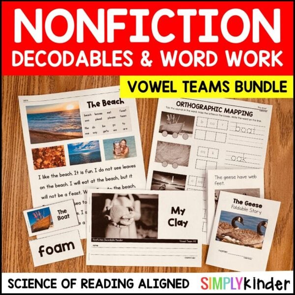Nonfiction Vowel Team Decodable Readers w Real Pictures & Activities ...