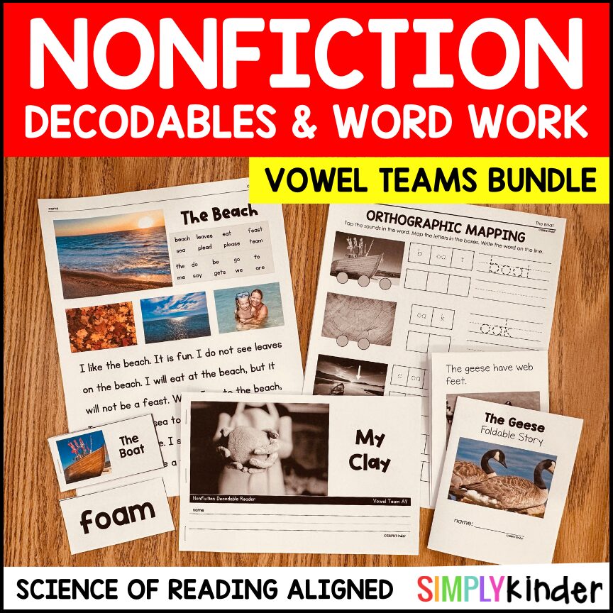 Nonfiction Vowel Team Decodable Readers w Real Pictures & Activities ...