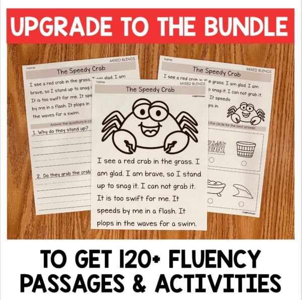 Mixed Blends Decodable Fluency Passage with Reading Comprehension ...