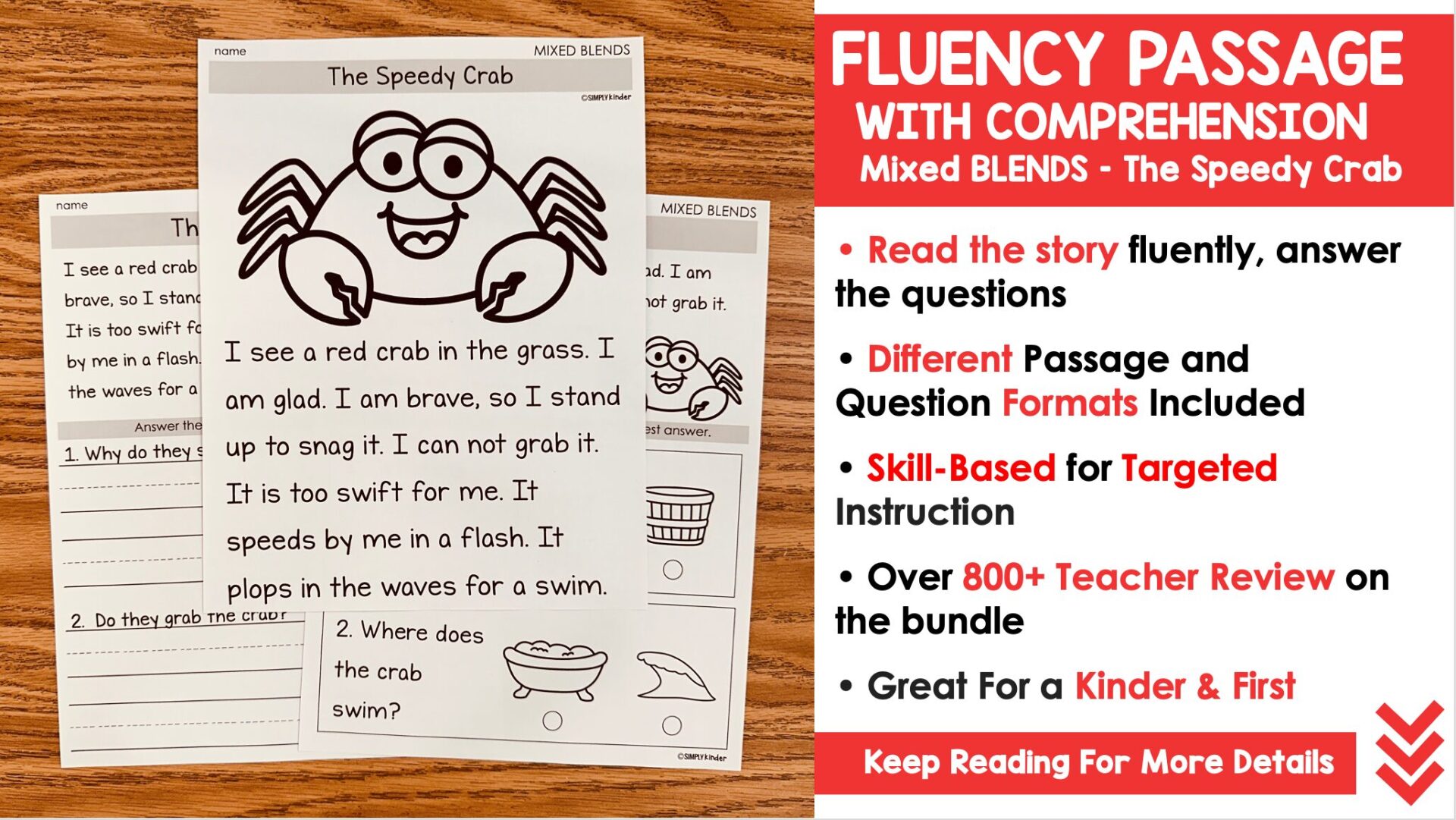 Mixed Blends Decodable Fluency Passage with Reading Comprehension ...