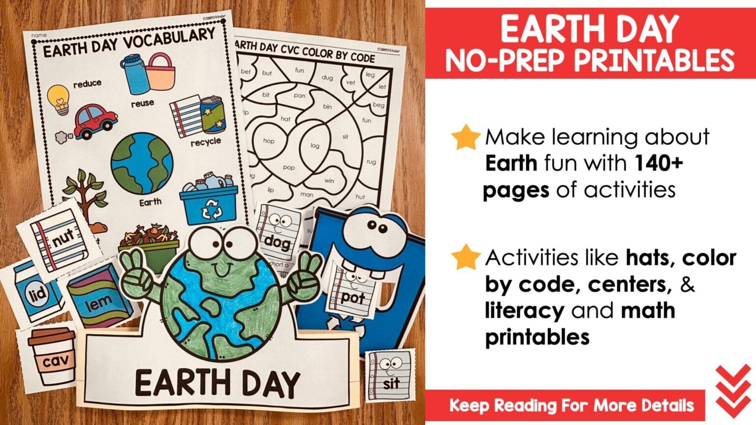 Earth Day No Prep Activities for Kindergarten, Crafts, Printables ...
