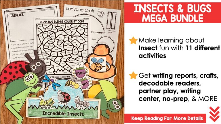 Insects & Bugs MEGA Activities: Crafts, Printables, Readers, Centers ...