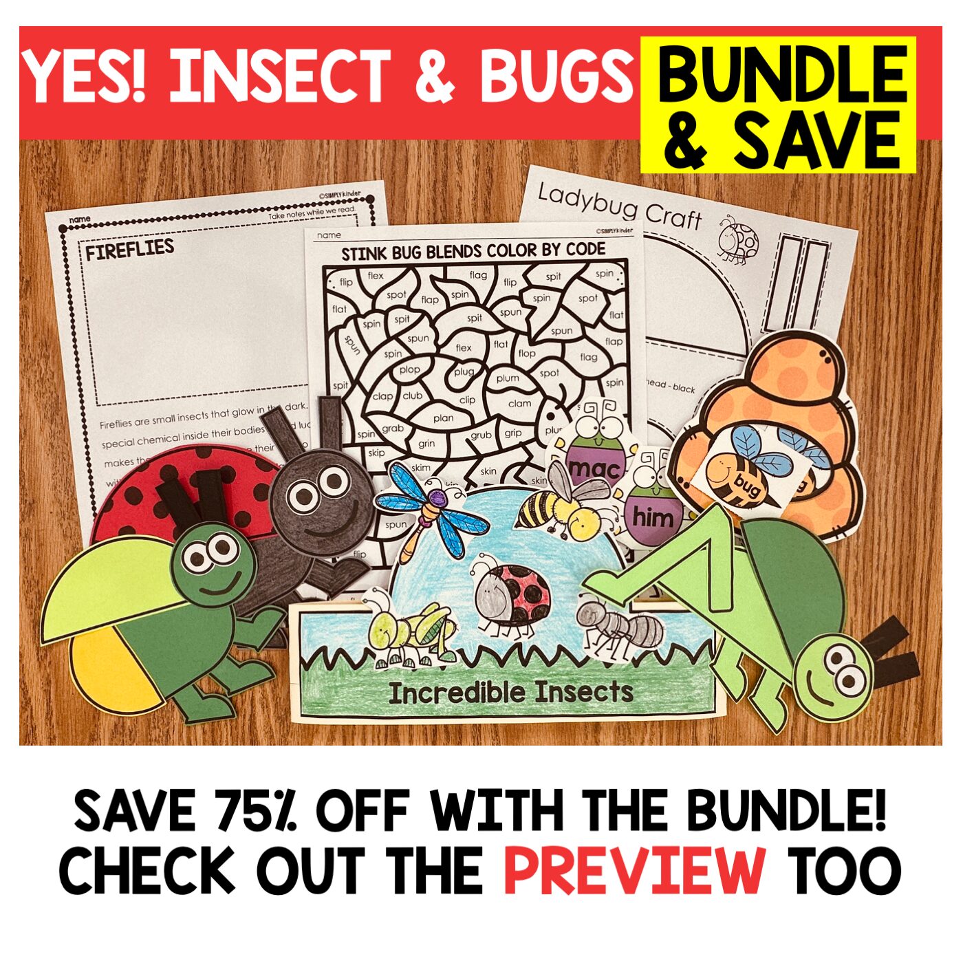 Insects & Bugs MEGA Activities: Crafts, Printables, Readers, Centers ...