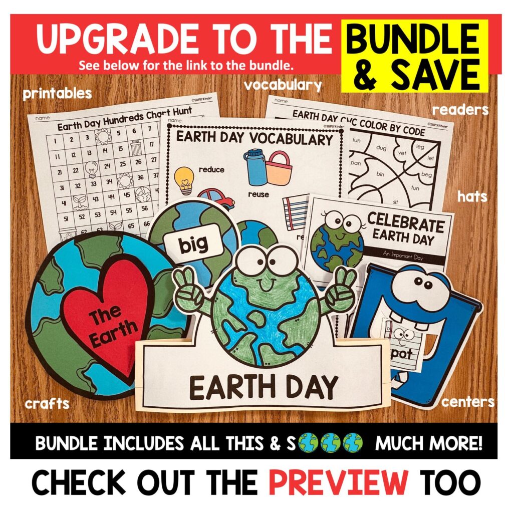 Earth Day No Prep Activities for Kindergarten, Crafts, Printables ...