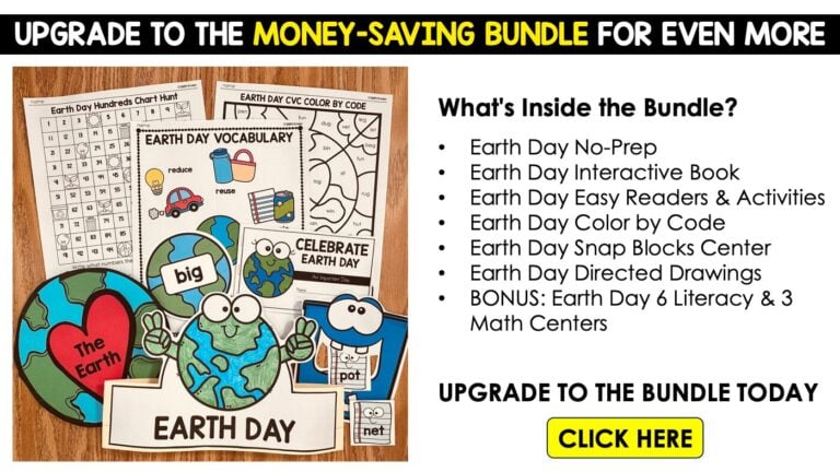 Earth Day Literacy & Math Activities Centers for Kindergarten, Numbers ...