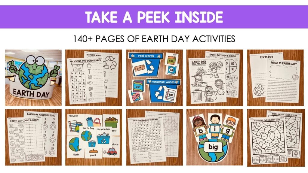 Earth Day No Prep Activities for Kindergarten, Crafts, Printables ...