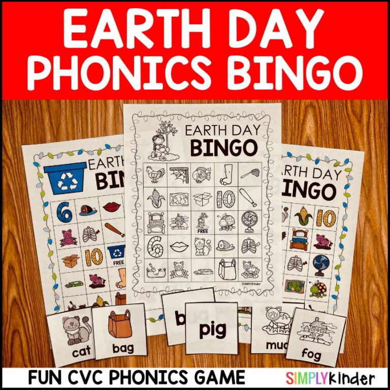 Earth Day Activities, Phonics Bingo, No-Prep CVC Decodable Game ...