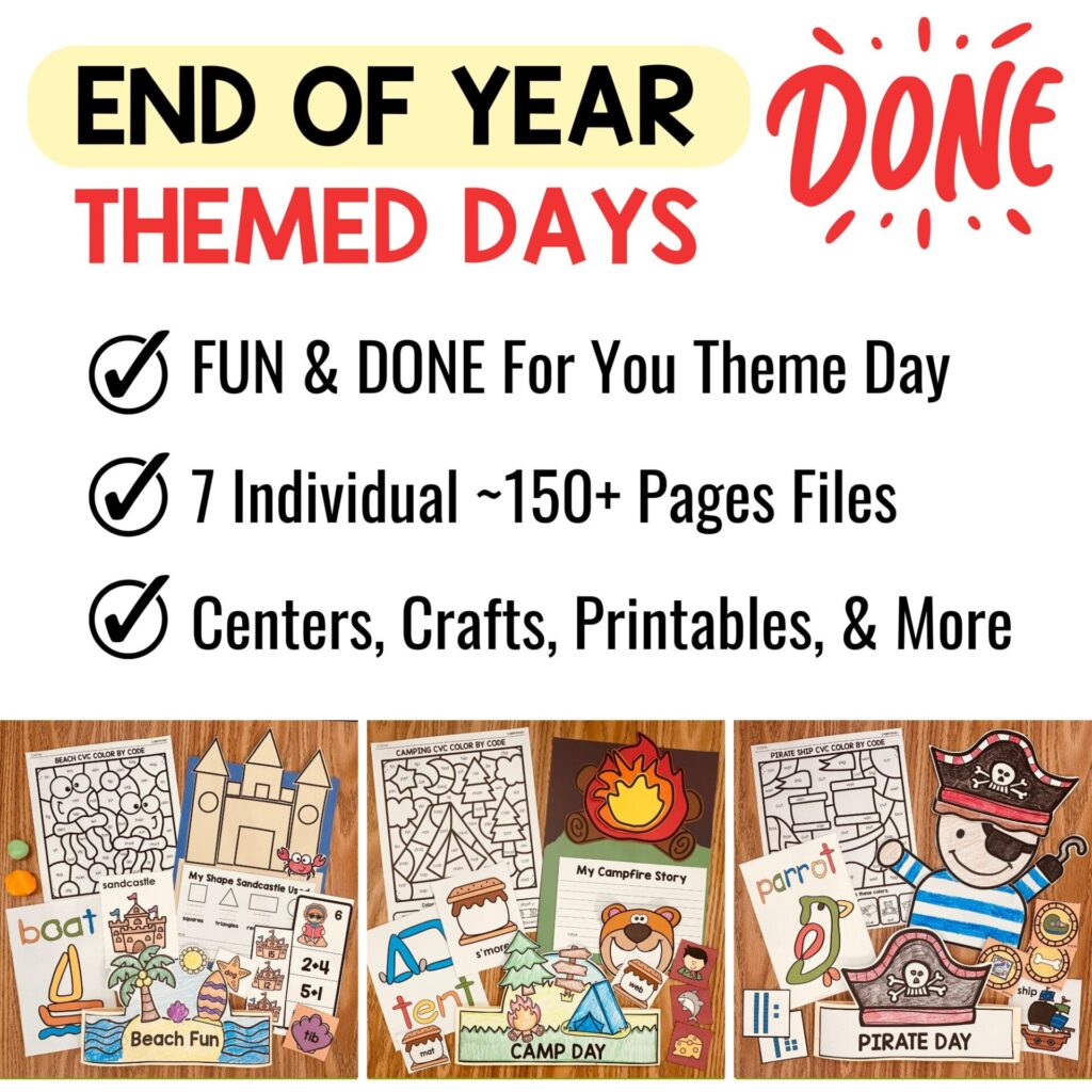 End of the Year Theme Days Activities: Beach, Pirate, Camping, & MORE ...