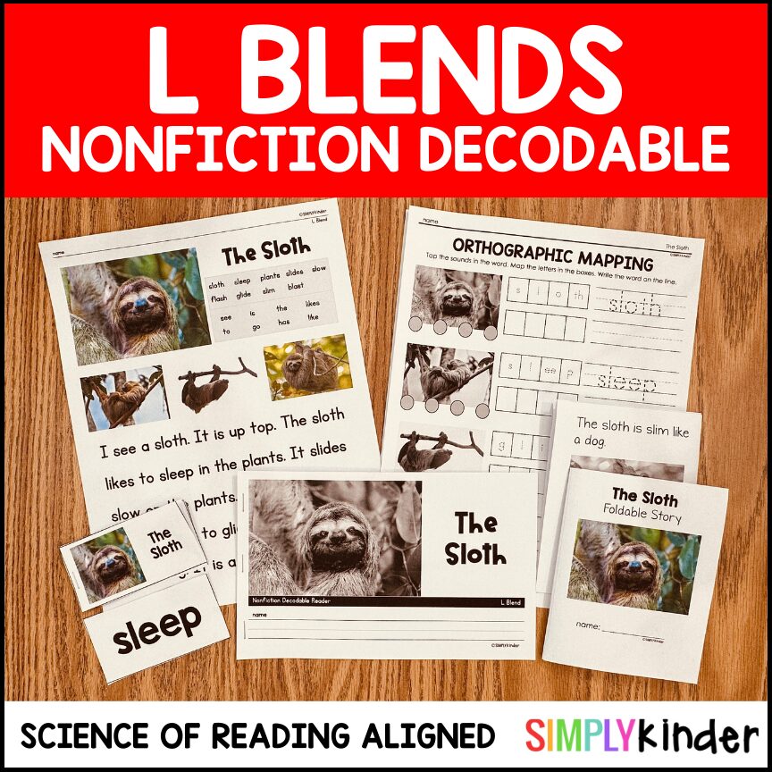 Blends Decodable Nonfiction Reader w/ REAL Pictures & Word Work ...