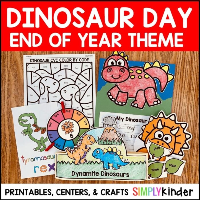 Dinosaur Day Themed Activities, End of the Year: Crafts, Hats, MORE ...
