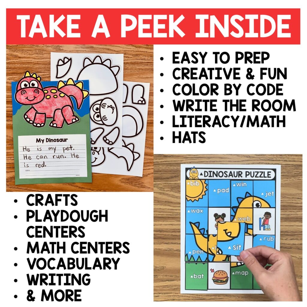 Dinosaur Day Themed Activities, End of the Year: Crafts, Hats, MORE ...