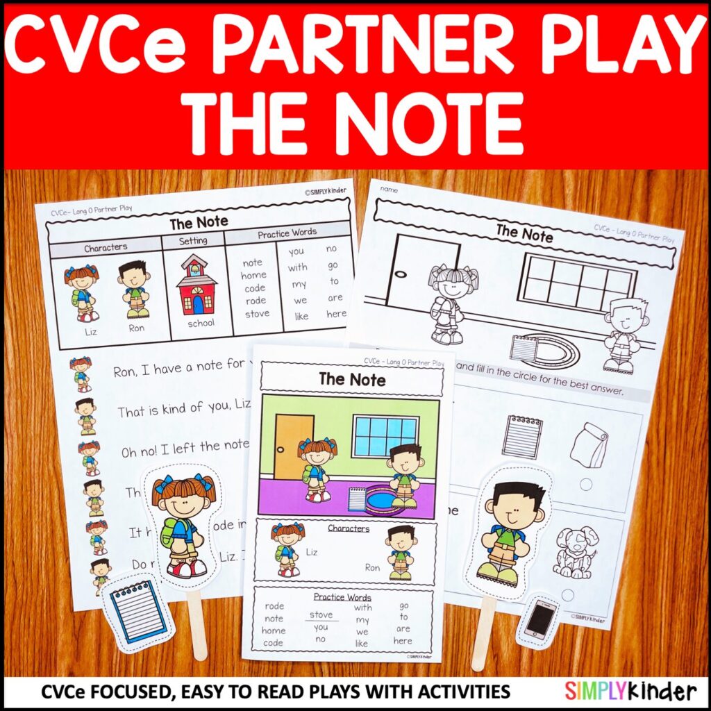Decodable Partner Play, Reader's Theater, CVCe The Kite - Simply Kinder