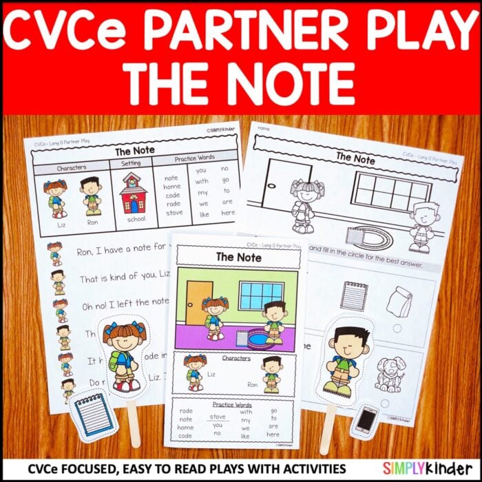 Decodable Partner Play, Reader's Theater, CVCe The Kite - Simply Kinder