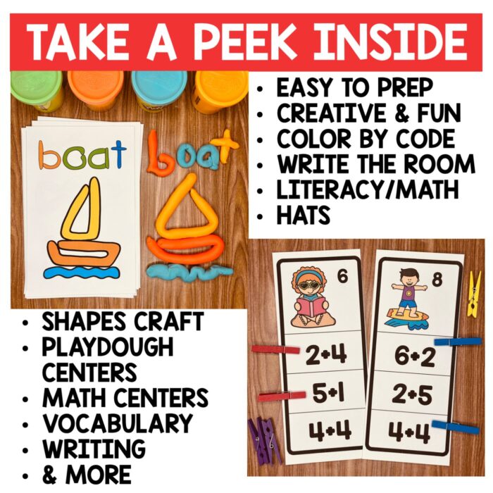 Beach Day Themed Activities for End of the Year: Crafts, Hats, MORE ...