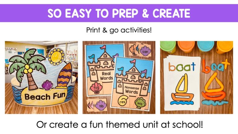 Beach Day Themed Activities for End of the Year: Crafts, Hats, MORE ...