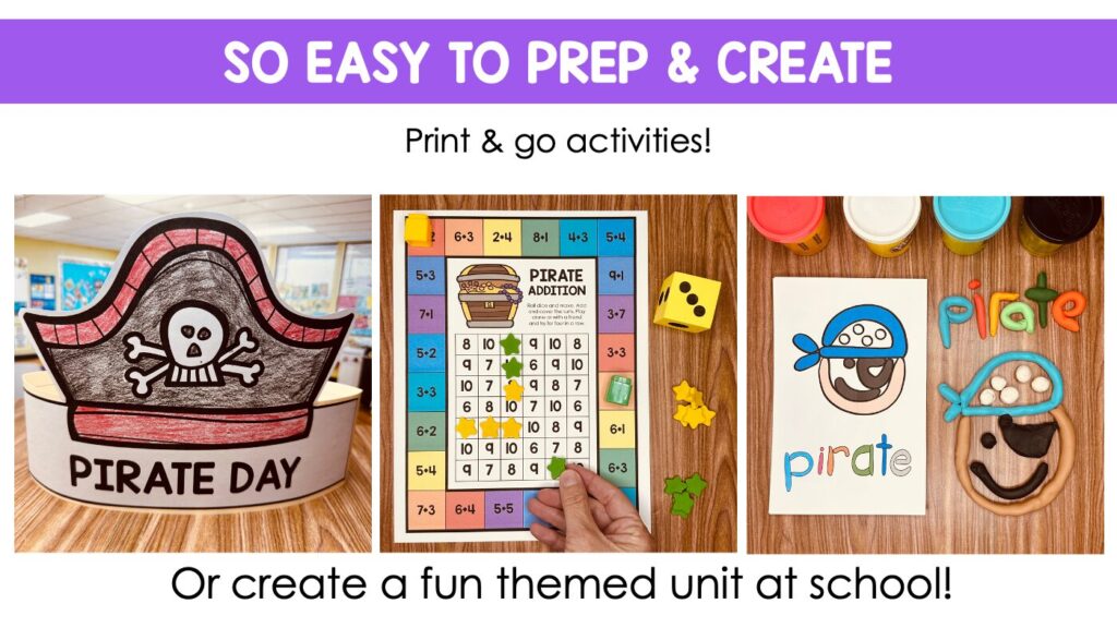 Pirate Day Themed Activities, End of the Year: Crafts, Hats, Center ...
