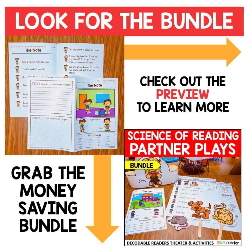 Decodable Partner Play, Reader's Theater, CVCe The Kite - Simply Kinder