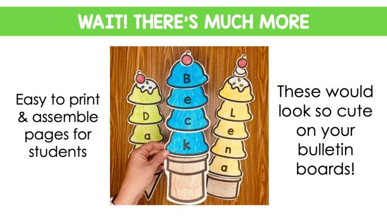 Ice Cream Craft Editable Name Craft, Summer, End of Year Activities ...