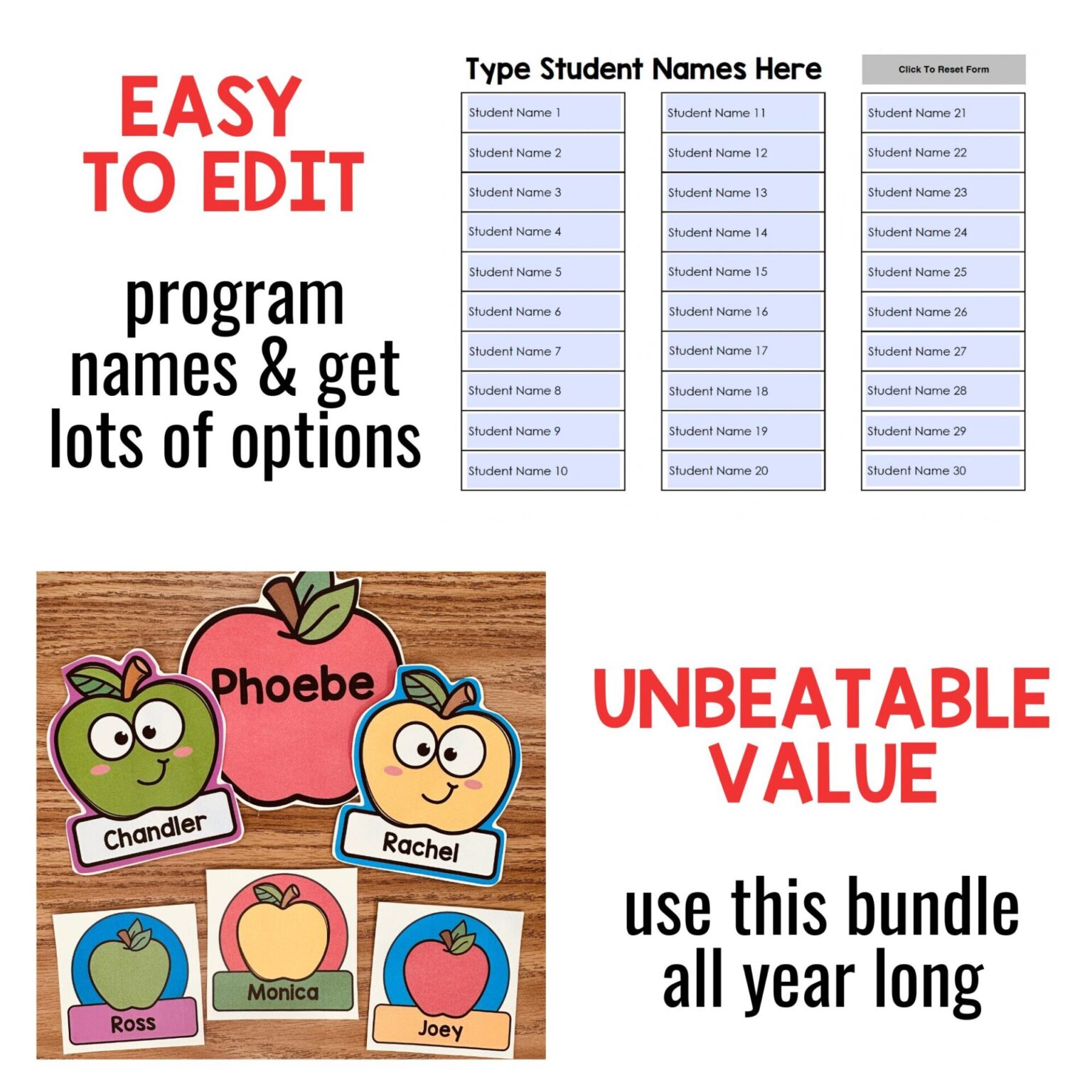 Editable Name Tags & Labels Bundle, Name Tracing Editable Name Plates ...
