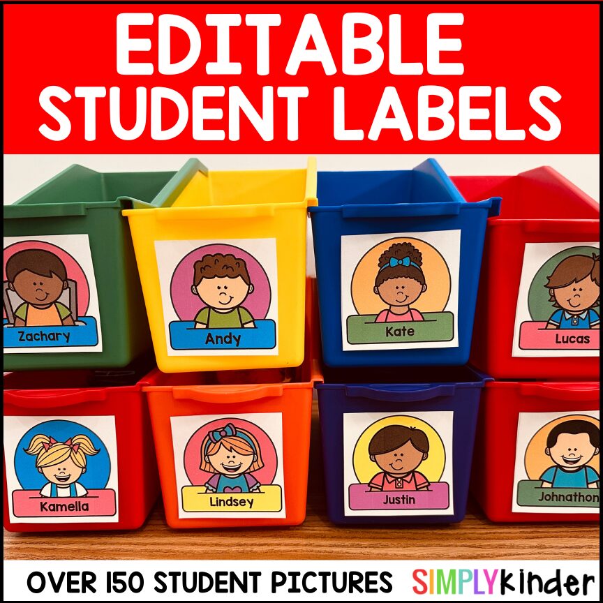 School Themed Editable Kindergarten Name Tags and Labels - Simply Kinder