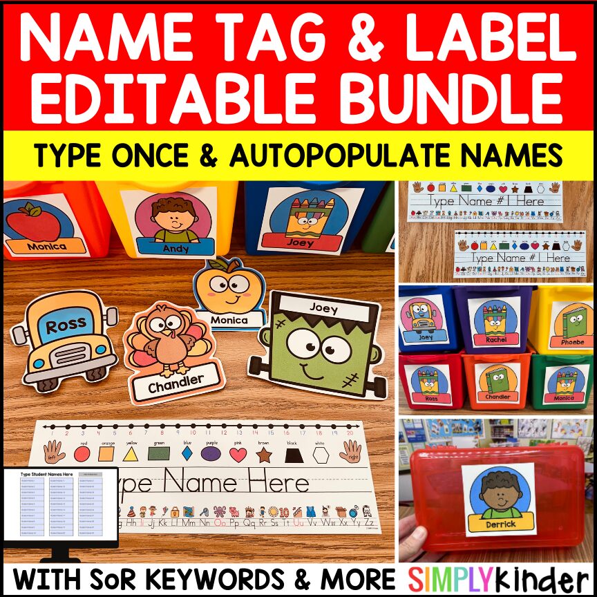 Flowers Name Tags & Labels Editable, Spring Desk Name Tag for ...