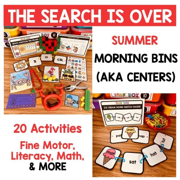 Summer Kindergarten Morning Work, Morning Tubs, Morning Bins, June ...