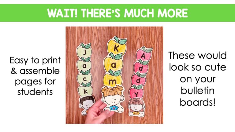 Apple Craft, Apple Editable Name Craft, Back to School Craft & Bulletin ...