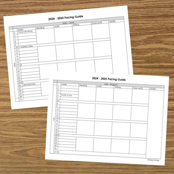 Free Pacing Guide for Any Grade Level! - Simply Kinder