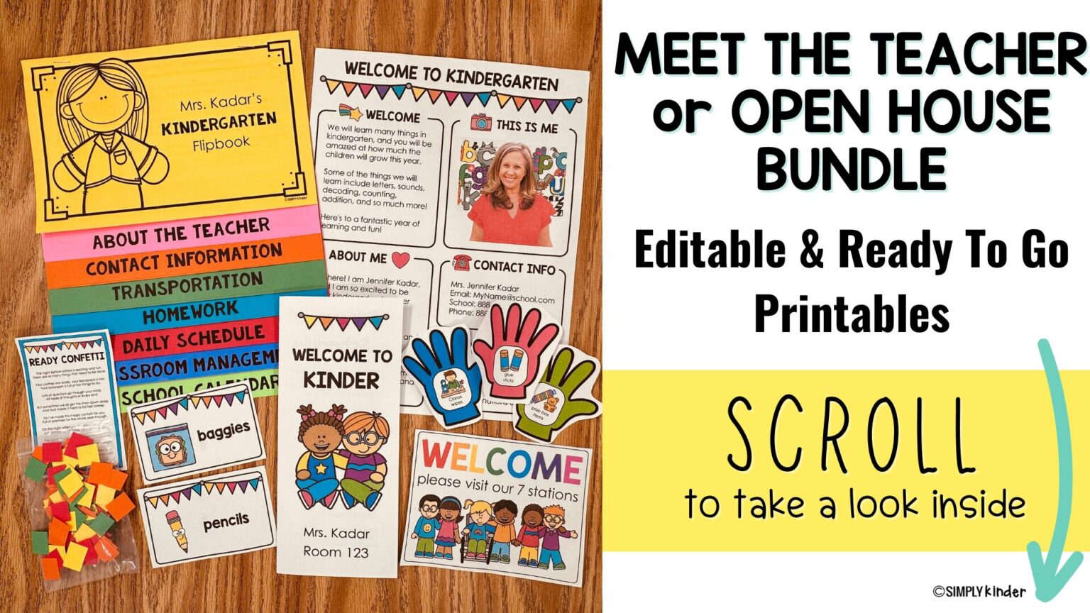 Meet the Teacher Night BUNDLE: Editable Sign-In, Forms, Stations ...