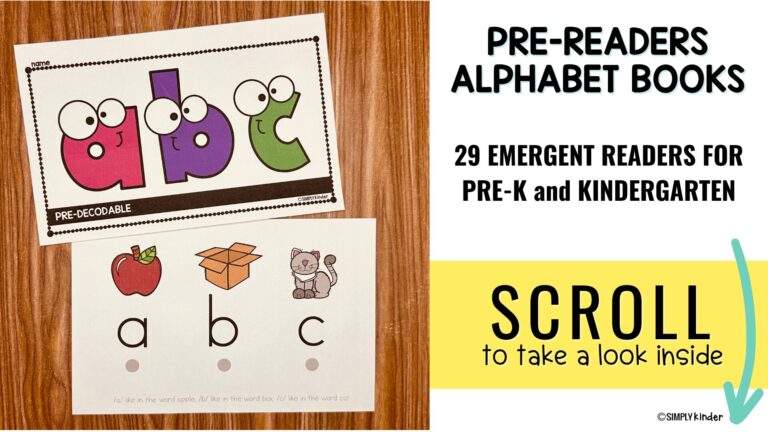 Pre Readers Alphabet Books for Kindergarten and Pre-K, Emergent Books ...