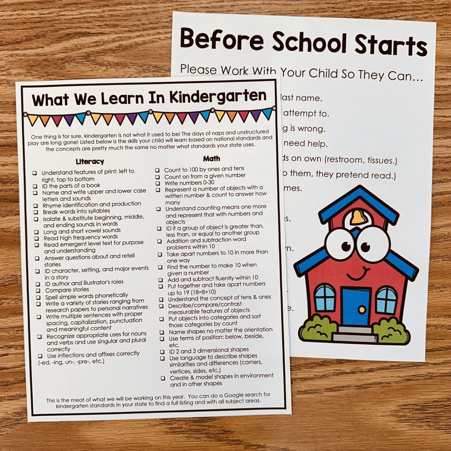 Free Back to School Parent Packet - Simply Kinder