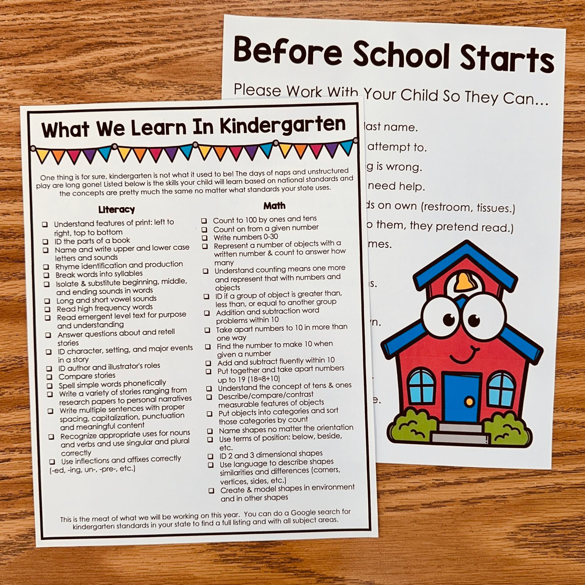 Free Back to School Parent Packet - Simply Kinder