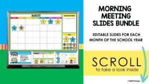Kindergarten Morning Meeting Slides, Editable Daily Digital Morning ...