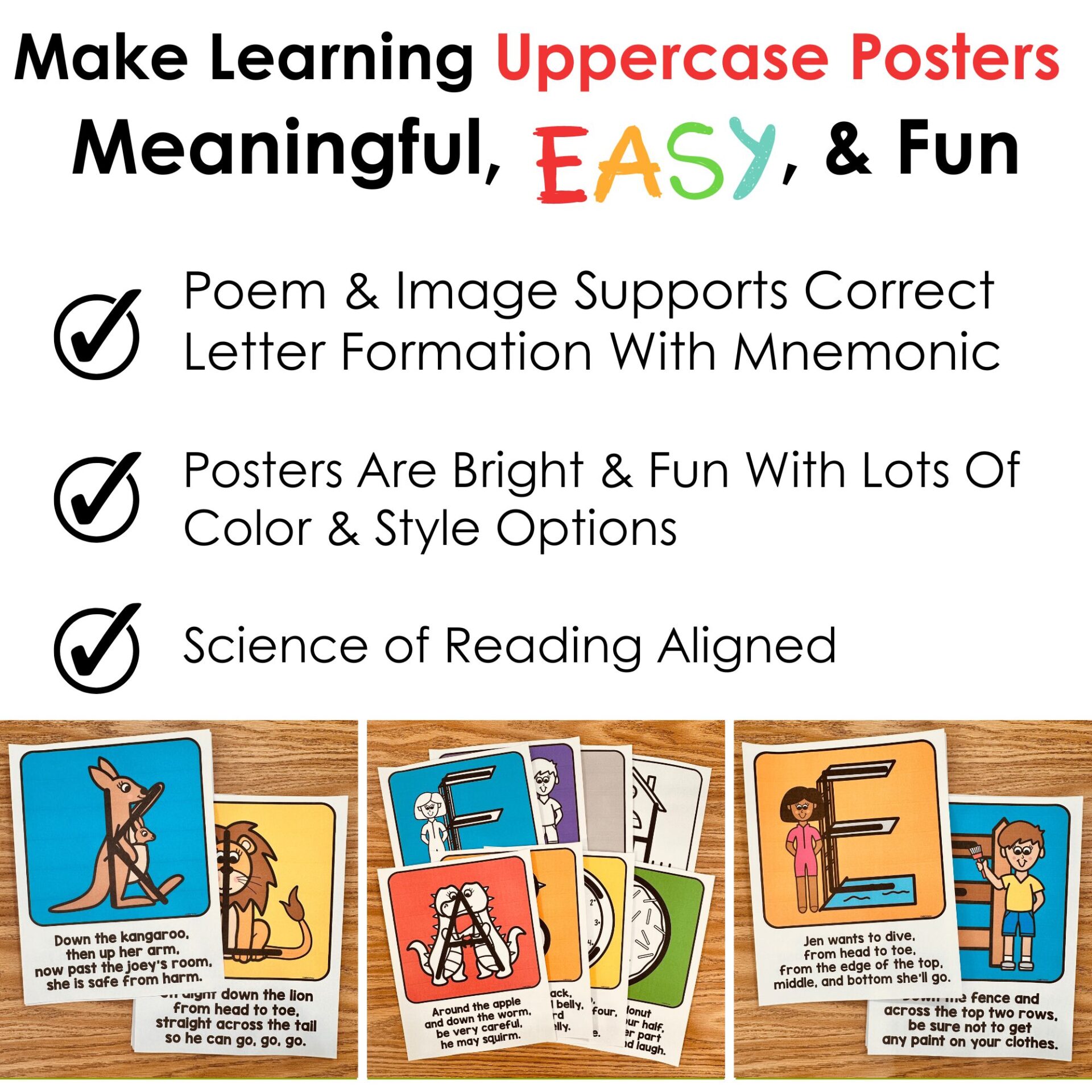 Alphabet Posters with Mnemonics for Writing - Uppercase Posters ...