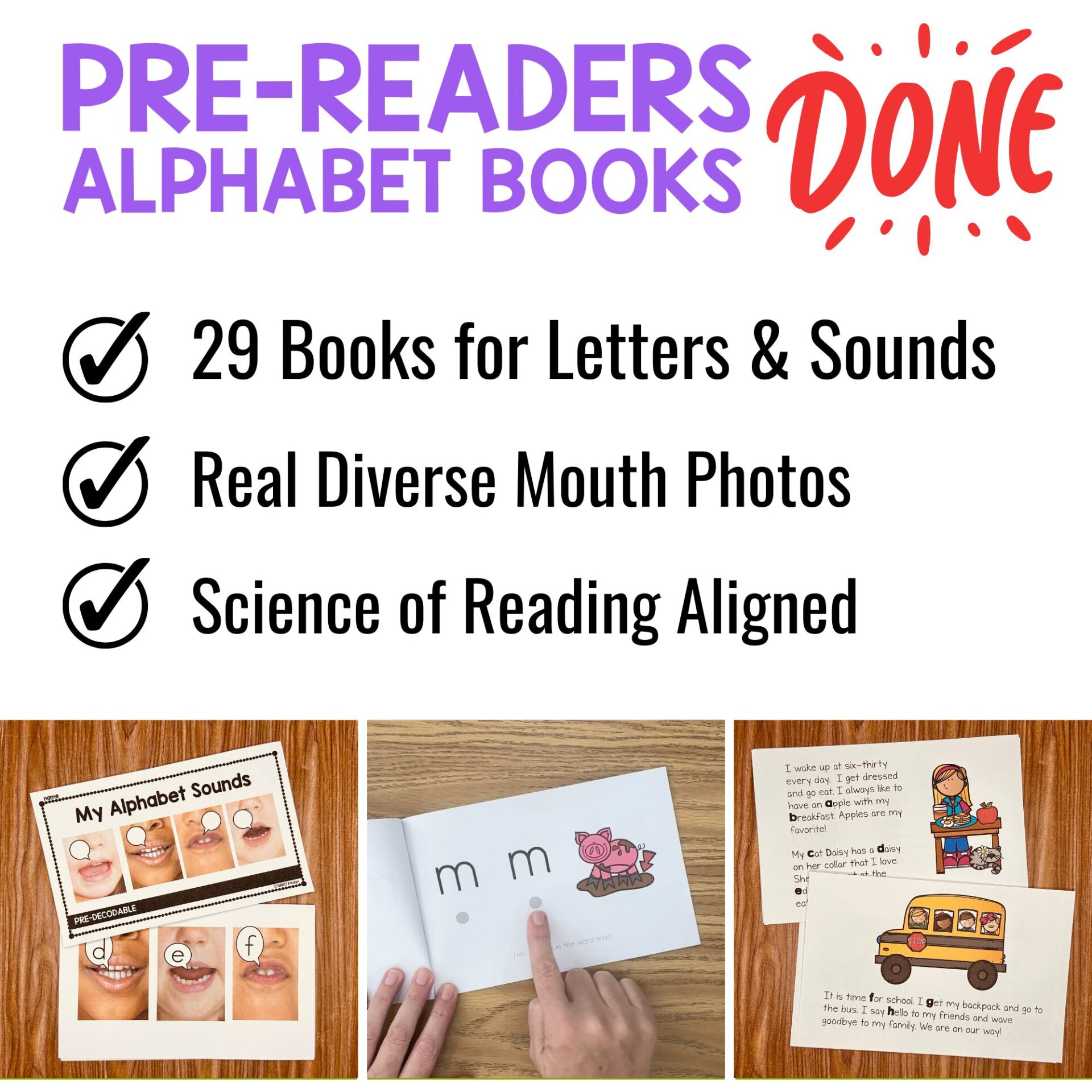 Pre Readers Alphabet Books for Kindergarten and Pre-K, Emergent Books ...